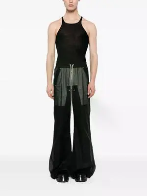 Rick Owens Bela Wide-leg Cotton Trousers With Metal Eyelet Detailing