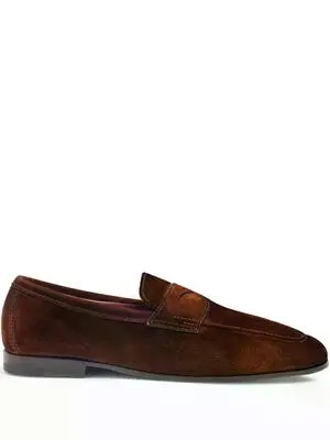 Santoni Carlo Leather Loafers - Brown