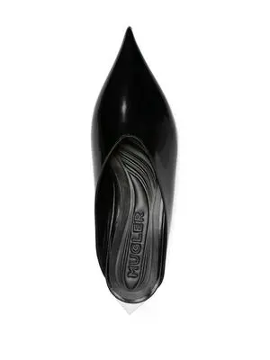 MUGLER Patent Leather Fang Flat Mules