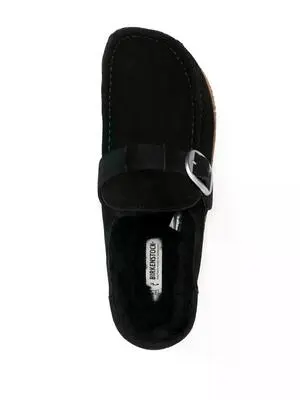 BIRKENSTOCK Buckley Shearling Suede Sandals - Black