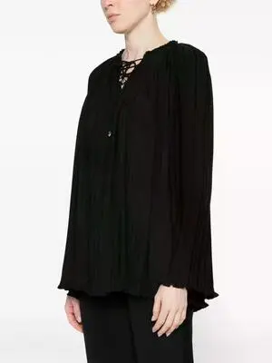 LANVIN Long-sleeve Pleated Blouse