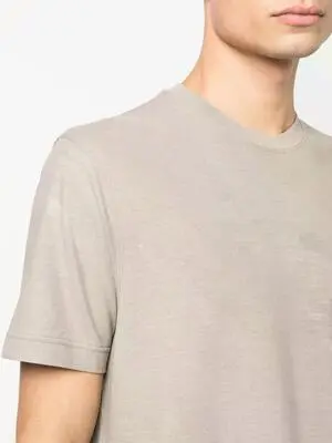 ZANONE Short-sleeved Cotton T-shirt - Neutrals
