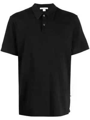 JAMES PERSE Sueded-jersey Polo Shirt - Black