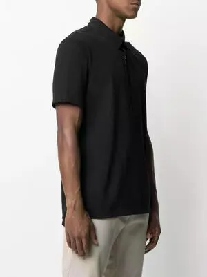 JAMES PERSE Sueded-jersey Polo Shirt - Black