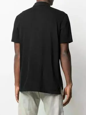 JAMES PERSE Sueded-jersey Polo Shirt - Black