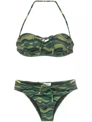 AMIR SLAMA Wave Print Bikini Set