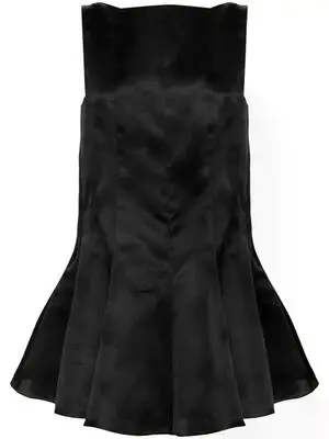 Khaite The Mags Silk Short Dress - Black