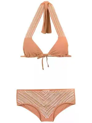 AMIR SLAMA Lace-up Bikini - Neutrals