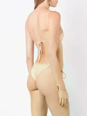 AMIR SLAMA Metallic-effect Tie-fastened Bikini