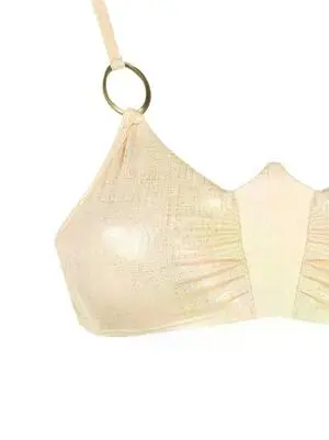 AMIR SLAMA Metallic-effect Tie-fastened Bikini