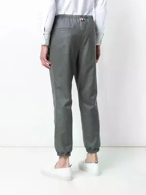Thom Browne Drawstring-waist Wool Track Pants - Grey