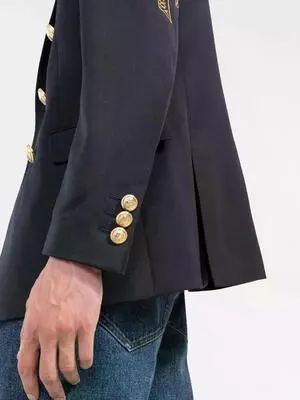 Palm Angels Palm-embroidered Double-breasted Blazer