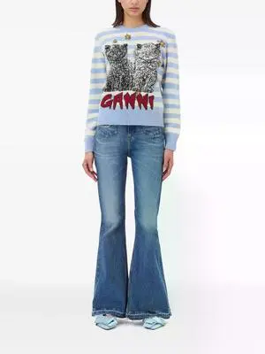 GANNI Graphic Cat Striped Sweater