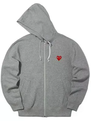 Play Comme Des Garcon 5 Heart-print Cotton Hoodie