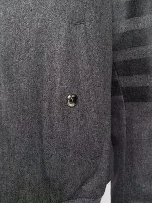 Thom Browne Tonal 4-bar Flannel Blouson Jacket - Grey