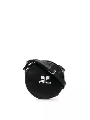 COURREGES Logo-embossed Rounded Crossbody Bag - Black
