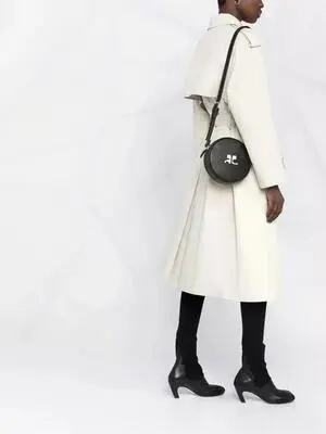 COURREGES Logo-embossed Rounded Crossbody Bag - Black
