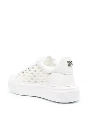 Casadei Cut-out Low-top Leather Sneakers