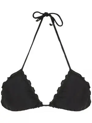 AMIR SLAMA Bikini Top With Ruffle Detail - Black