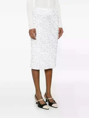 P.a.r.o.s.h Sequinned Midi Skirt - White