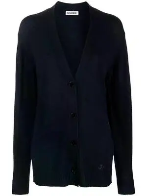 JIL SANDER V-neck Fine-knit Cardigan
