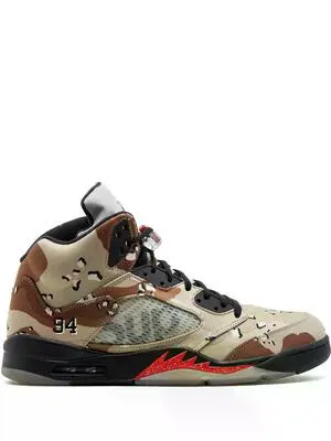 JORDAN 5 Retro Supreme Camo Sneakers - Neutrals