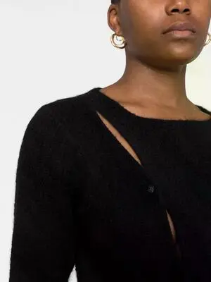 Jacquemus La Maille Pau Asymmetric Cardigan - Black