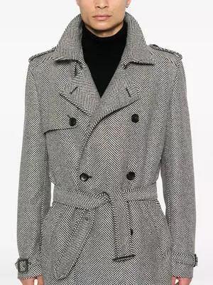 ERALDO Herringbone Virgin Wool Blend Coat