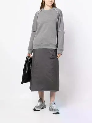 Goen.j Wrap-effect Quilted Midi Skirt
