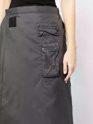 Goen.j Wrap-effect Quilted Midi Skirt