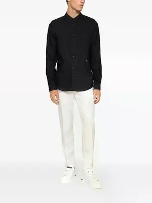 Dolce & Gabbana Logo-plaque Linen Shirt
