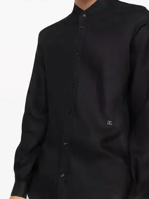 Dolce & Gabbana Logo-plaque Linen Shirt