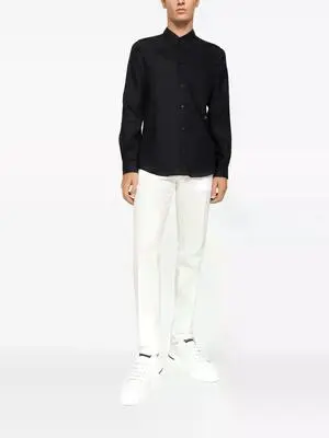 Dolce & Gabbana Logo-plaque Linen Shirt