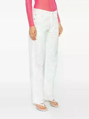 P.a.r.o.s.h Guff Sequin-embellished Straight Jeans - White