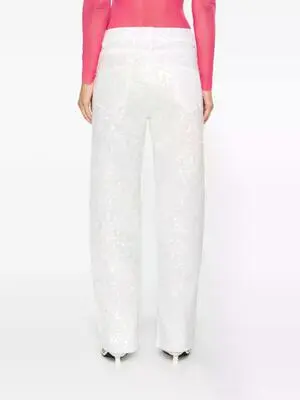 P.a.r.o.s.h Guff Sequin-embellished Straight Jeans - White