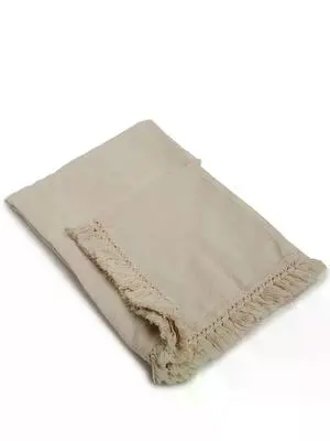 ONCE MILANO Fringed Bath Sheet - Neutrals