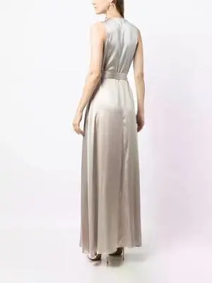 Voz Frontward Wrap Maxi Dress - Grey