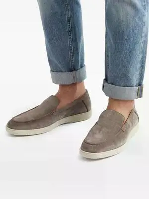 Santoni Tonal-stitching Leather Loafers - Neutrals