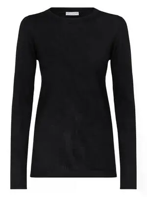 Brunello Cucinelli Cashmere-blend Long-sleeve Jumper - Black