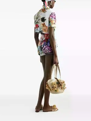 Dolce & Gabbana Floral Print Cotton Shorts - White