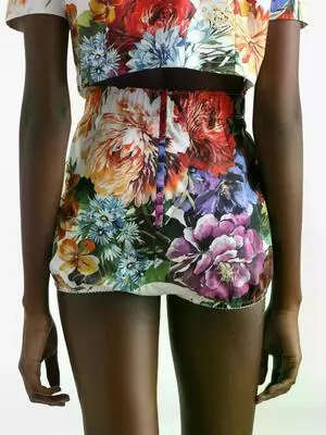 Dolce & Gabbana Floral Print Cotton Shorts - White