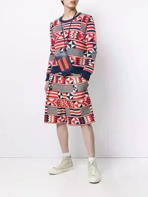 PORTS V Geometric-print Knitted Jumper