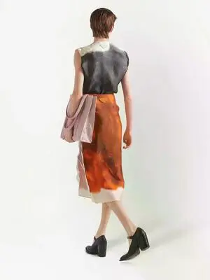 Prada Two-tone Silk Satin Blouse