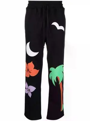 JUST DON Embroidered Straight Track Pants