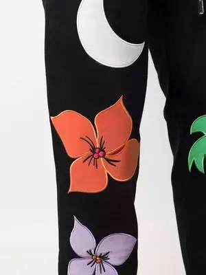 JUST DON Embroidered Straight Track Pants