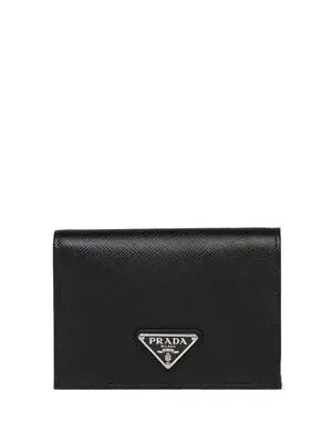 Prada Triangle Logo Rectangle Wallet Black
