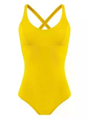 AMIR SLAMA Criss-cross One-piece Swimsuit - Yellow