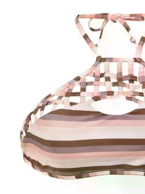 AMIR SLAMA Striped Bikini Top
