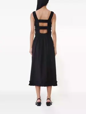 GANNI Ruched Poplin Dress