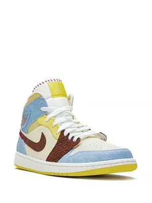 JORDAN X Maison Chateau Rouge Air 1 Mid Se Fearless Sneakers
